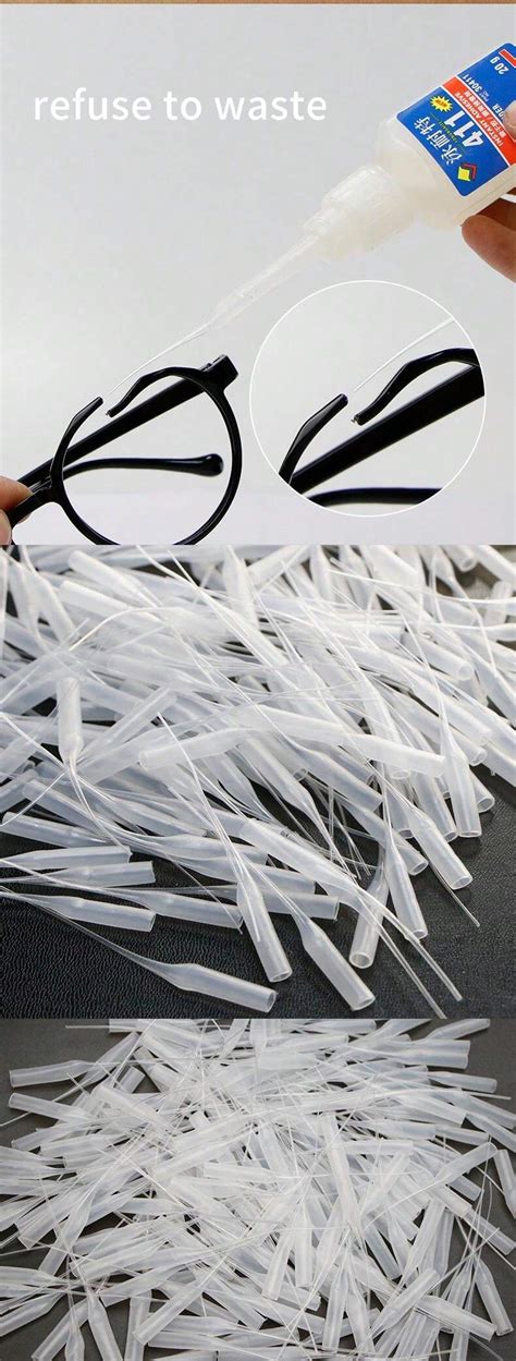 100pcs Glue Micro Tips Plastic Glue Bottle Tips 502 Glue Dispensing Head 401 Instant Glue Nozzle