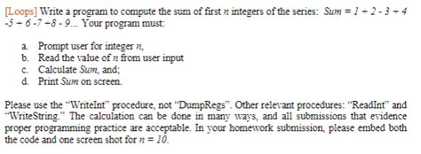 Solved Loops Write A Program To Compute The Sum Of First N