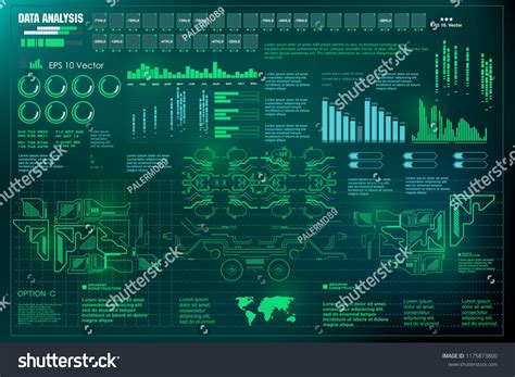 Data Analysis Hud User Interface Visualization Stock Vector Royalty Free 1175873800 Shutterstock