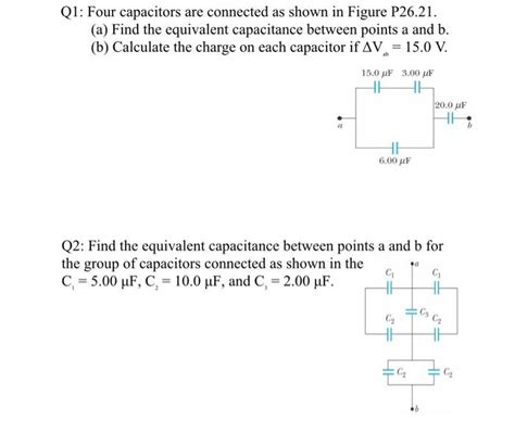 Solved Q Four Capacitors Are Connected As Shown In Figure Chegg