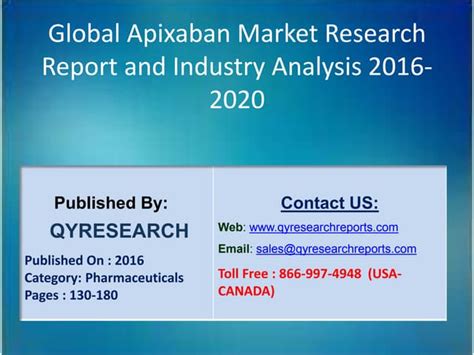 Apixaban Industry 2016 Overview Share Research Analysis And Market