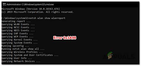 Resolve Error X A When Generating Wlanreport Via Cmd Appuals