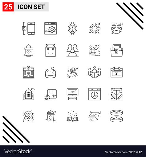 Mobile Interface Line Set Pictograms Royalty Free Vector