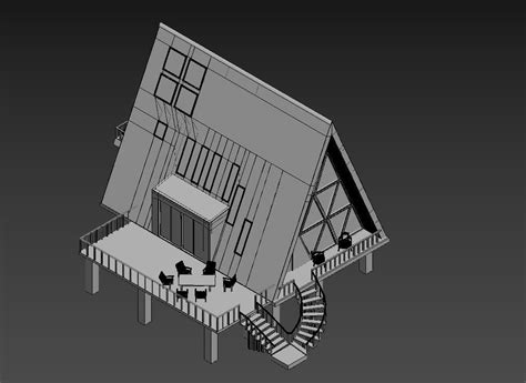 3 Story 1 Tiny House Ultra Modern A Frame Cabin 3d Model 3d Printable