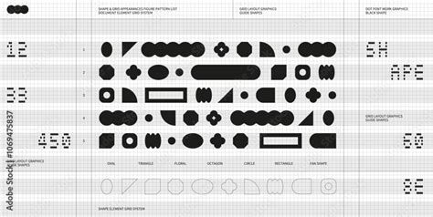 Shape Element Layout Graphic Design With Dot Font Lettering Typo And Shape Element Layout Graphic Design With Dot Font Lettering Typo And