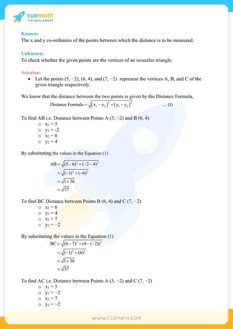 Ncert Solutions Class 10 Maths Chapter 7 Coordinate Geometry