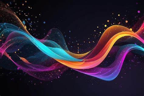 Premium Photo Abstract Dynamic Motion Lines And Dots Background With Colorful Particles