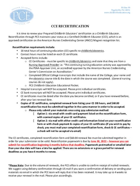 Fillable Online Cce Recertification Form For June 2022 Fax Email Print