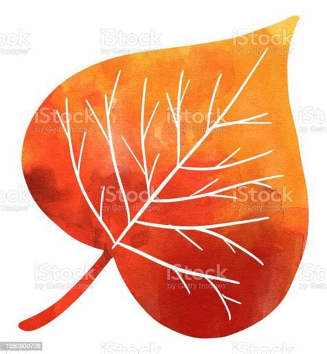 손으로 그린 수채화 오렌지 레드 옐로우 단단 실루엣의 잎 포스터 카드 인쇄 엽서 디자인 전단지 메뉴 배경에 사용 10월에 대한 스톡 벡터 아트 및 기타 이미지 Istock