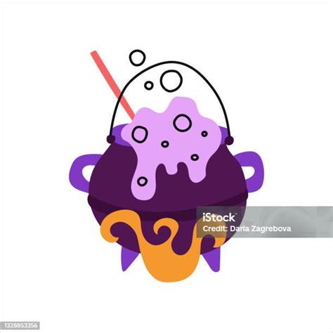 마녀의 물약 흰색 배경에 있는 벡터 플랫 일러스트레이션입니다 할로윈 포스터 전단지 및 엽서장식 아이콘에 대한 스톡 벡터 아트 및 기타 이미지 Istock