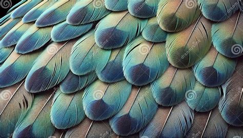 Elegant Close Up Of Overlapping Turquoise Bird Feathers With Intricate