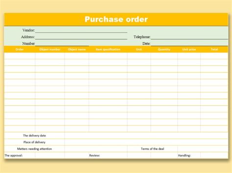 Excel Purchase Order Tracking Template