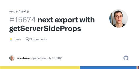 Next Export With Getserversideprops · Vercel Nextjs · Discussion