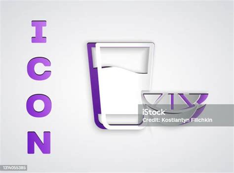 종이 회색 배경에 고립 된 레몬 아이콘테킬라 유리를 잘라 멕시코 알코올 음료 종이 아트 스타일 벡터 3차원 형태에 대한 스톡 벡터 아트 및 기타 이미지 Istock