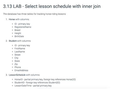 [solved] 3 13 lab select lesson schedule with inner joi
