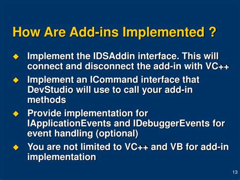 PPT Automating Visual C IDE Using Add Ins And Macros Ranga Narasimhan Microsoft Developer