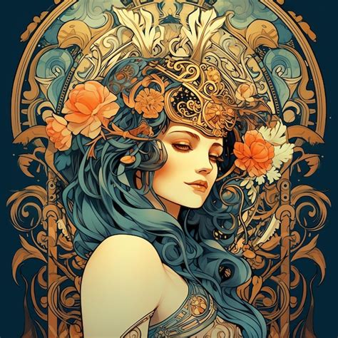 Premium Photo Aphrodite Goddess In Mucha Style Discover Exquisite Art