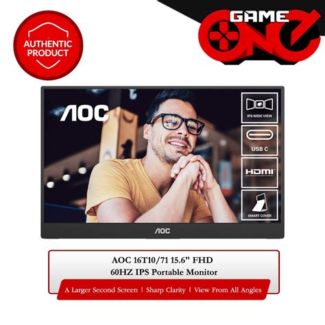 Aoc 16t1071 156 Fhd 60hz Ips Portable Monitor Shopee Philippines