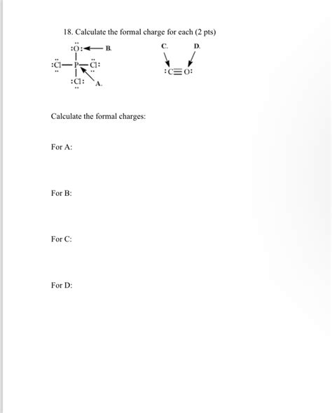Solved Calculate The Formal Charge For Each Calculate The Chegg Com