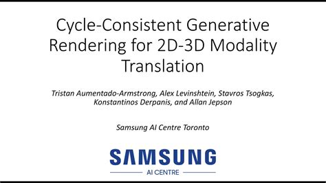 Cycle Consistent Generative Rendering For 2d 3d Modality Translation