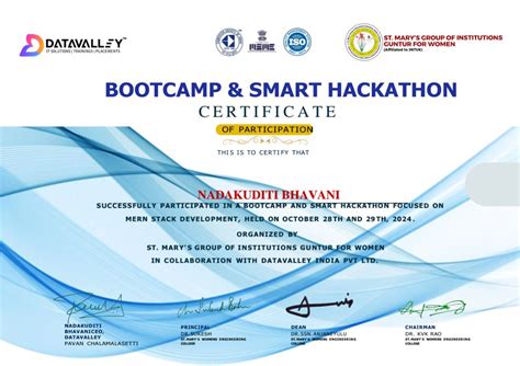 Hackathon Bootcamp Mernstack Webdevlopment Technology Bhavani Nadakuditi