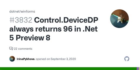 Controldevicedpi Always Returns 96 In Net 5 Preview 8 · Issue 3832 · Dotnetwinforms · Github