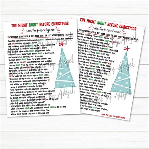 Pass The Present Christmas Game Printable Christmas Game Etsy