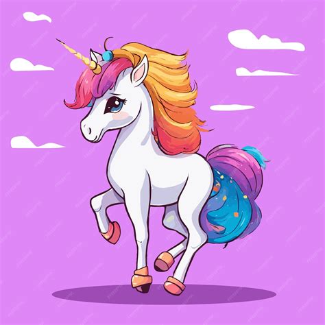 Ilustración Vectorial De Unicornio Lindo De Kawaii Vector Premium