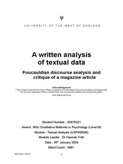 Foucauldian Discourse Analysis Pdf Discourse Social Constructionism