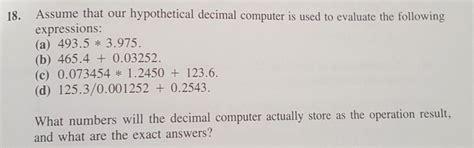 Solved Assume That Our Hypothetical Decimal Computer Is Used
