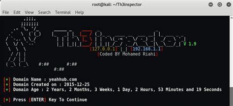 Th3inspector Open Source Information Gathering Tool Yeah Hub