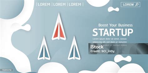 종이 절단 공예 및 종이 접기 스타일에서 시작 개념 벡터 일러스트 레이 션 로켓은 파란 하늘을 날고 있다 웹 배너 포스터 표지 광고에 대 한 템플릿 디자인입니다 아이 들을