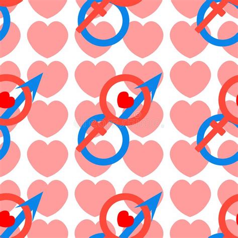 Mars And Venus Astrological Symbols Of Love Vector Illustration Stock