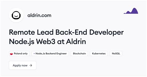 Himalayas On Linkedin Remote Lead Back End Developer Nodejs Web3 Job At Aldrin Himalayas