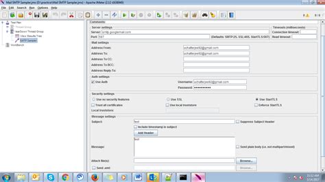 Jmeter Email Notification Configuration Stack Overflow