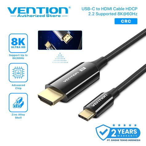 Jual Vention Kabel Usb Type C To Hdmi Netflix 8k 4k Hdcp 2 3 Certified Thunderbolt Shopee