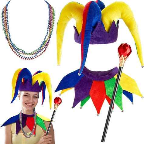 Ignite The Celebration With 8 Pcs Mardi Gras Jester Costume Jester Planet