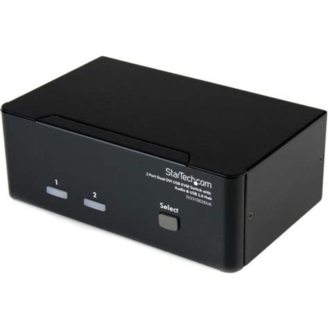 Startech Com 2 Port Dual Dvi Usb Kvm Switch W Audio And Usb Hubshare A Keyboard Mouse And Dual