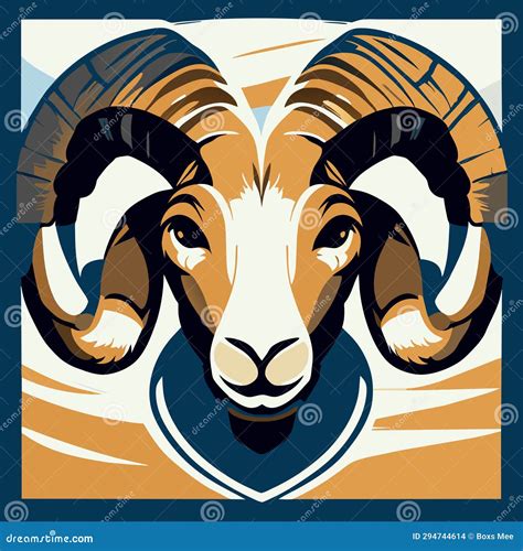 Ram Head Vector Illustration Head Of A Ram On A Blue Background Stock Vector Illustration Of