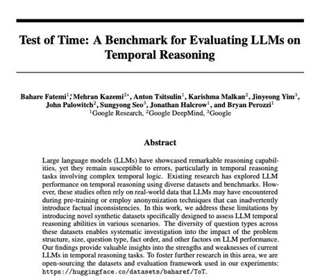 Test Of Time A Benchmark For Evaluating Llms On Temporal Reasoning Large Ahsen Khaliq
