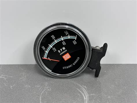 Vintage Original Stewart Warner Half Sweep Greenline Tachometer Gasser