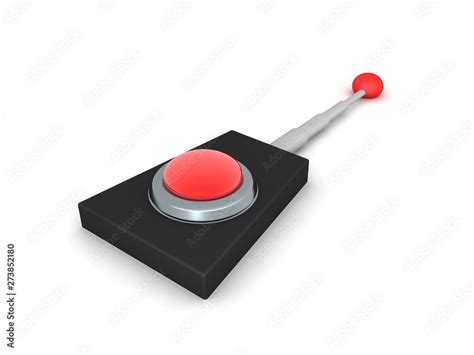 3d Rendering Of Retro Remote Control With Red Button Ilustração Do Stock Adobe Stock