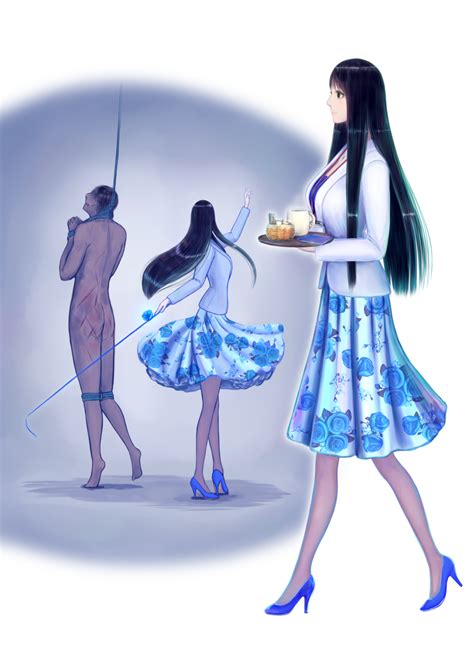 Artist Request Highres Tagme Boy Girl Assertive Female Black Hair Femdom Long Hair