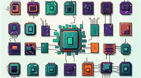 Professional Collection Of Vector Cpu Microchip Designs For Tech