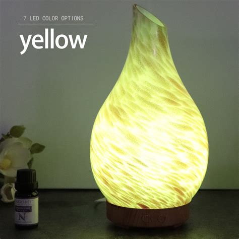 Luxury Marble Glass Essential Oil Diffuser100ml Ultrasonic Oil Diffuser With 7 Color Rgb Led