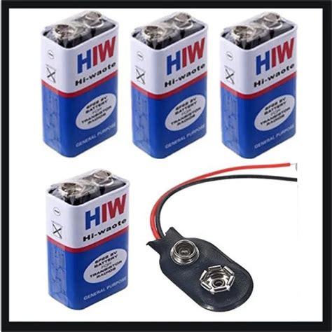 4pcs 9v Battery Hiw Hw 9v With Connector Multipurpose Hiw Hw 9v Battery 4 Pieces Corrosion