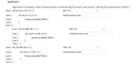 Solved QUESTION Algorithmic Complexity What Is The Chegg