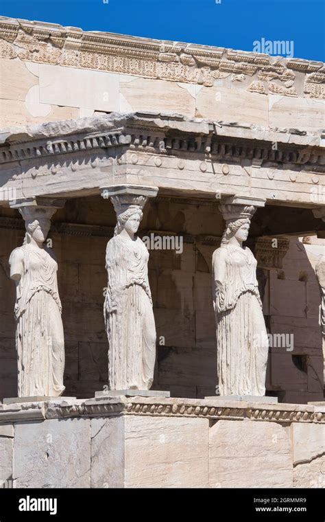 Erechtheion With Porch Of The Maidens Or Caryatids Acropolis Athens