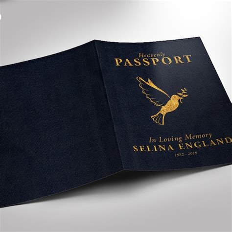 Passport Funeral Program Photoshop Template 8 Pages 55x85 Etsy