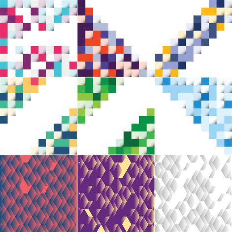 Seamless Pattern Of Colorful Blocks With A Shadow Effect And A Gradient Seamless Pattern Of Colorful Blocks With A Shadow Effect And A Gradient